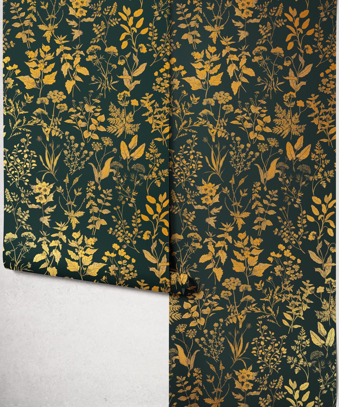 Herbarium Antique Metallic Wallpaper • Botanical • Milton & King