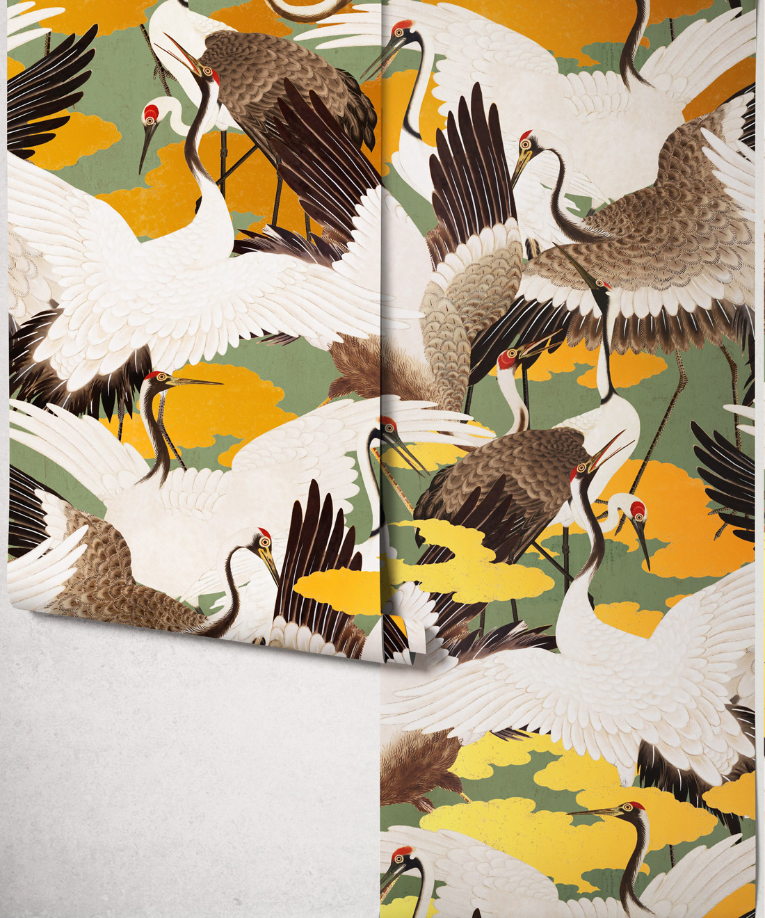 Cranes Metallic Wallpaper • Japanese Inspired • Milton & King