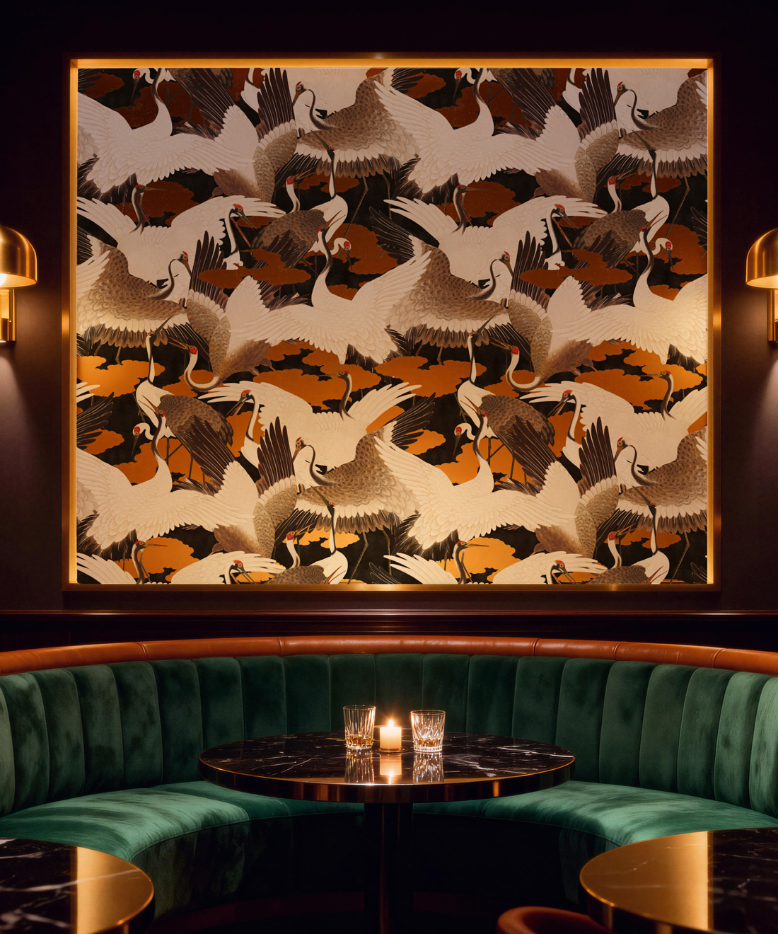 Cranes Metallic Wallpaper • Japanese Inspired • Milton & King