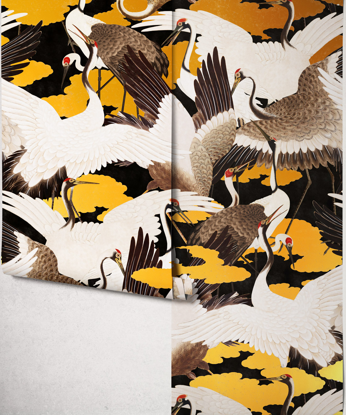 Cranes Metallic Wallpaper • Japanese Inspired • Milton & King