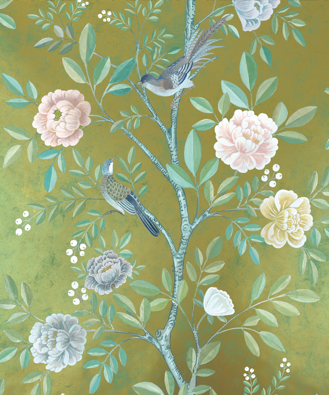 Chinoiserie Metallic Wallpaper • Botanical • Milton & King