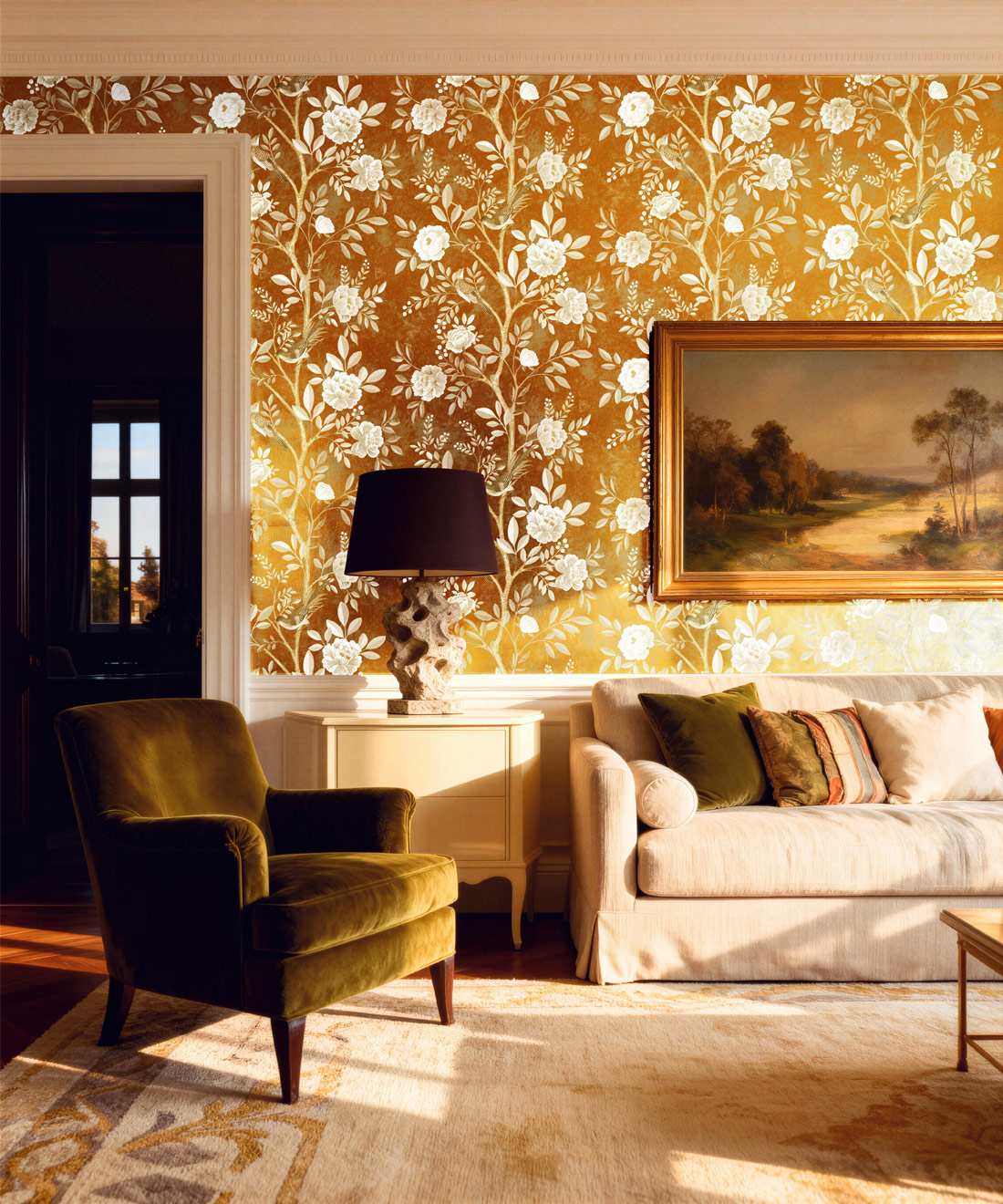 Chinoiserie Metallic Wallpaper • Botanical • Milton & King