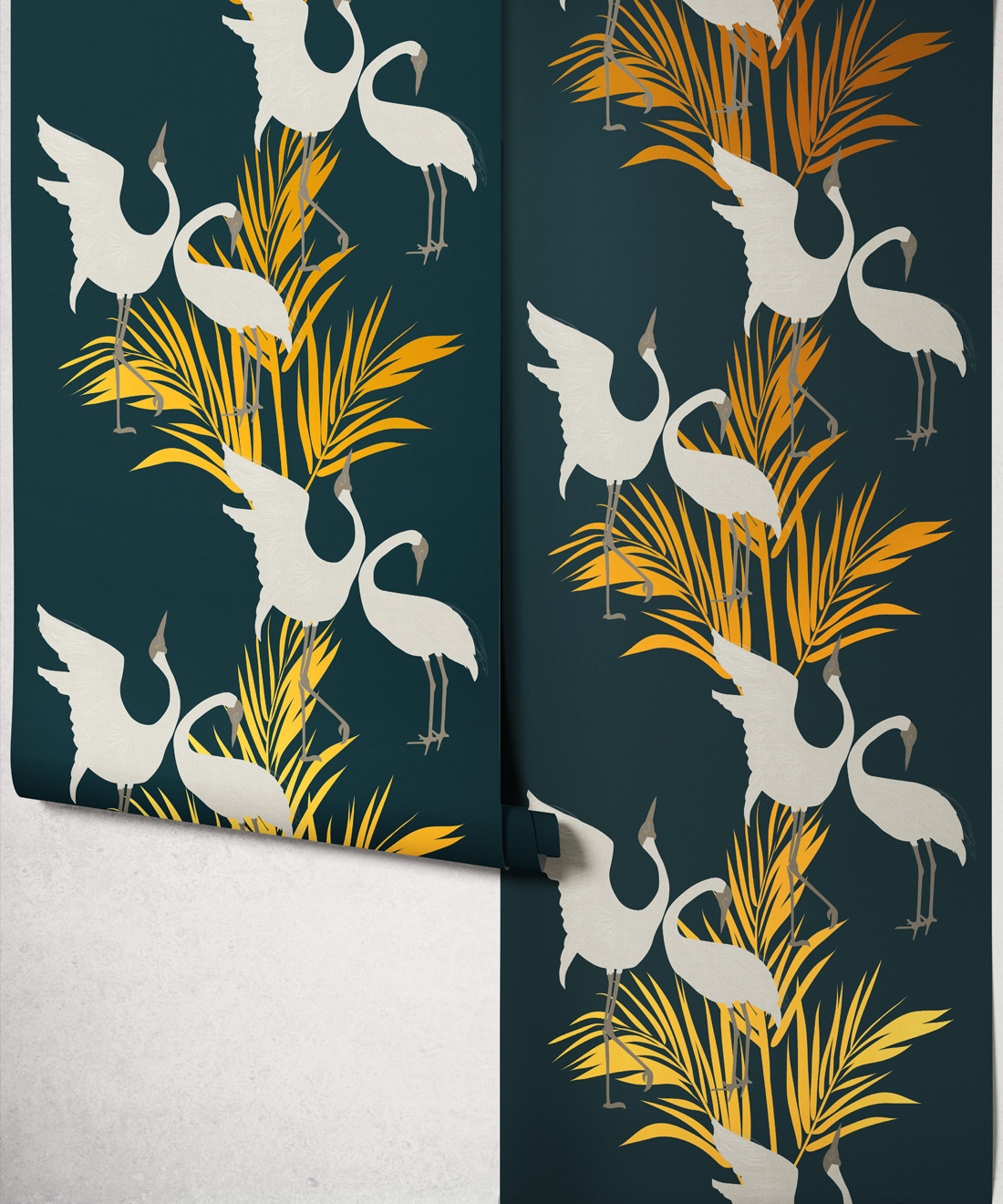 Dancing Brolga Metallic Wallpaper • Decorative • Milton & King