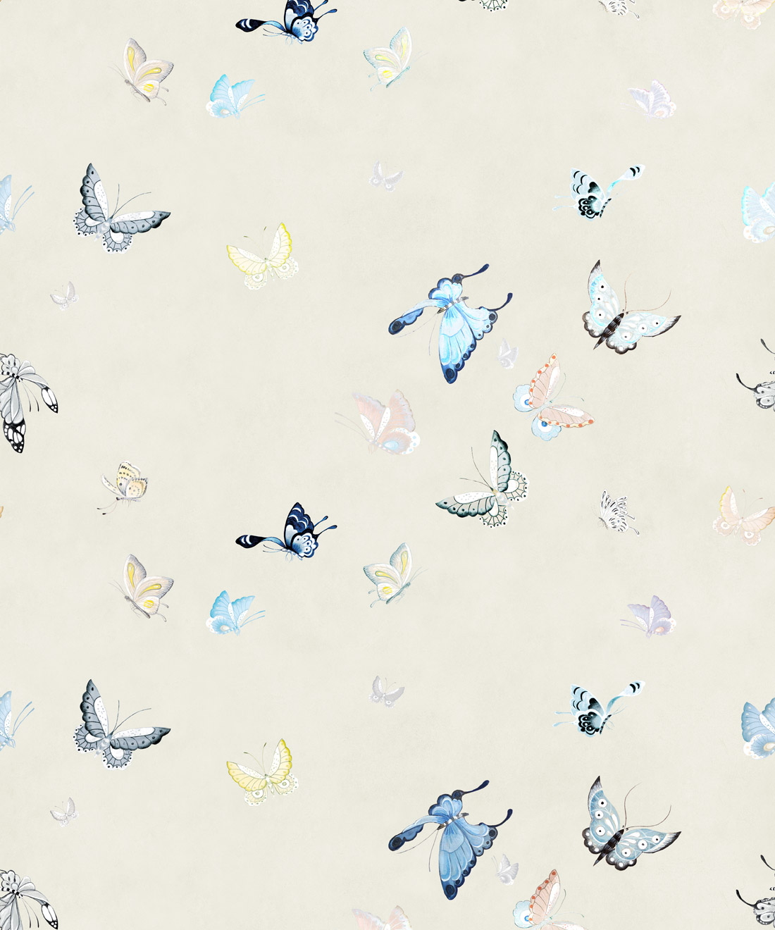 Butterflies Metallic Wallpaper • Chinoiserie • Milton & King