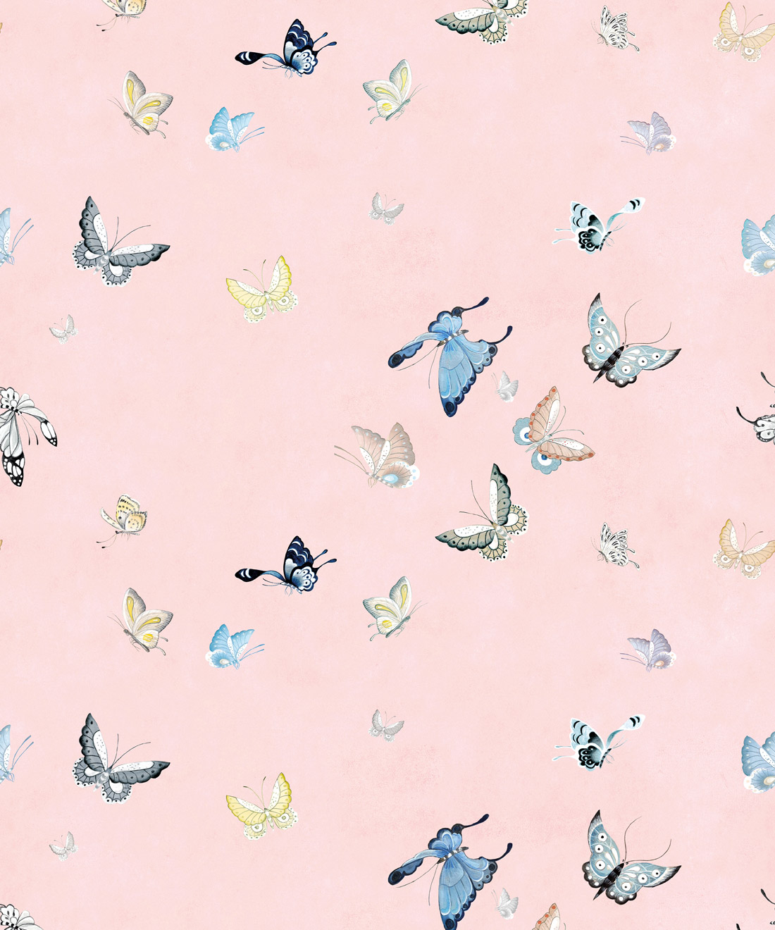 Butterflies Metallic Wallpaper • Chinoiserie • Milton & King
