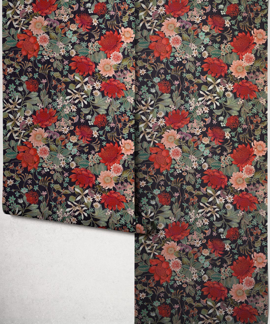 Bouquet Metallic Wallpaper • Japanese Inspired • Milton & King